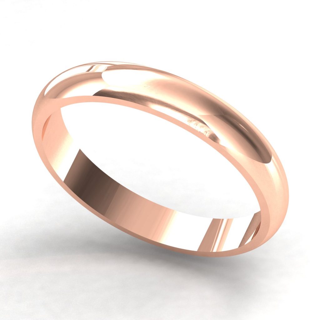 Alliance Homme – Classique demi jonc en or rose | Haddad joaillerie ...