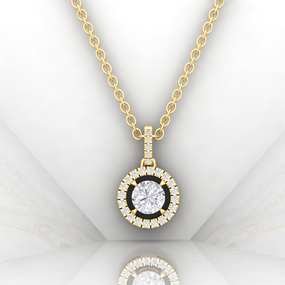 Pendentif Eternity X · Diamant blanc et or jaune | Haddad joaillerie ...
